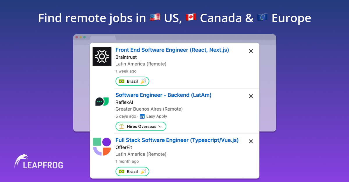 Leapfrog, International Jobs